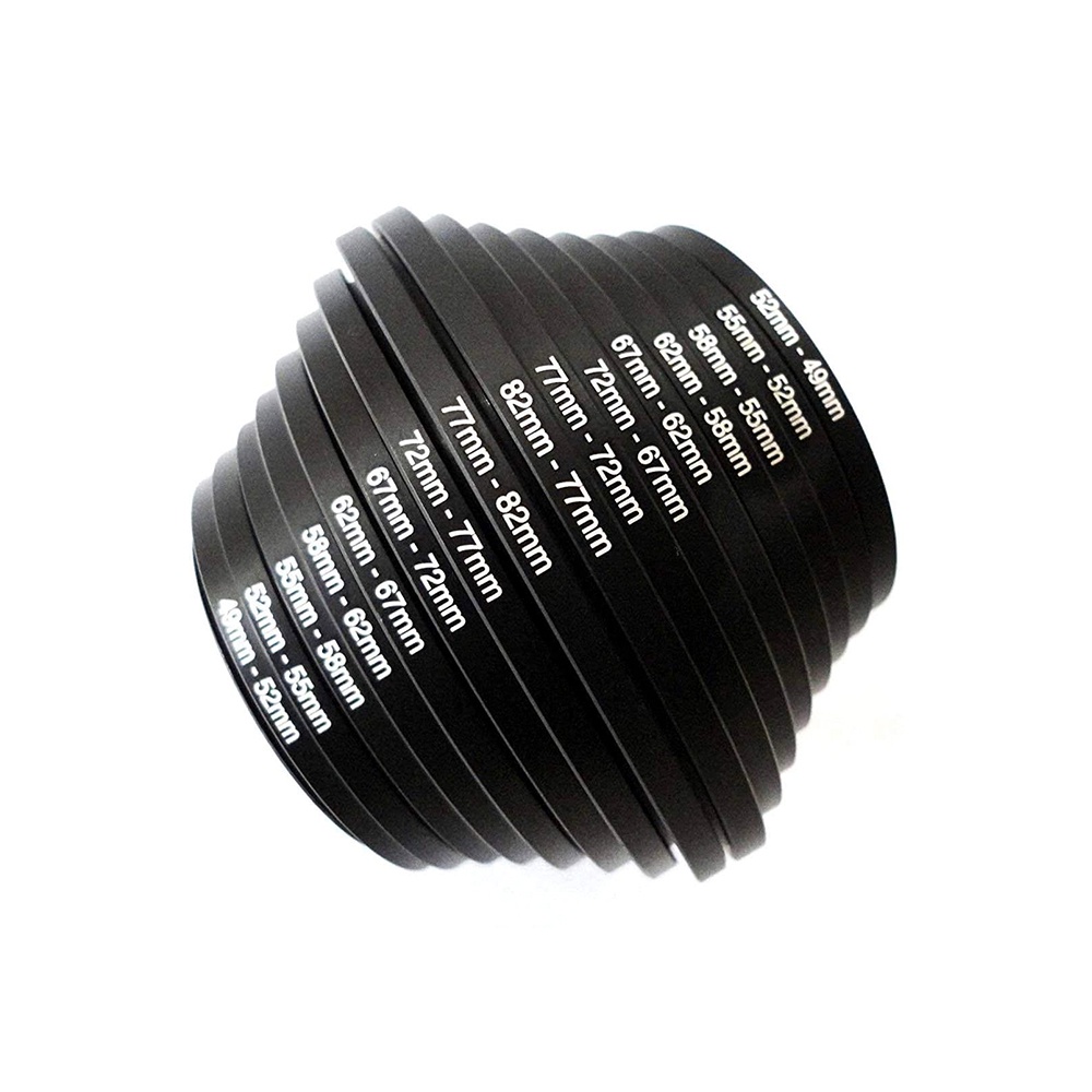 DSLR Filter Step Up Rings Adapter 49-52-55-58-62-67-72-77-82mm Step ...
