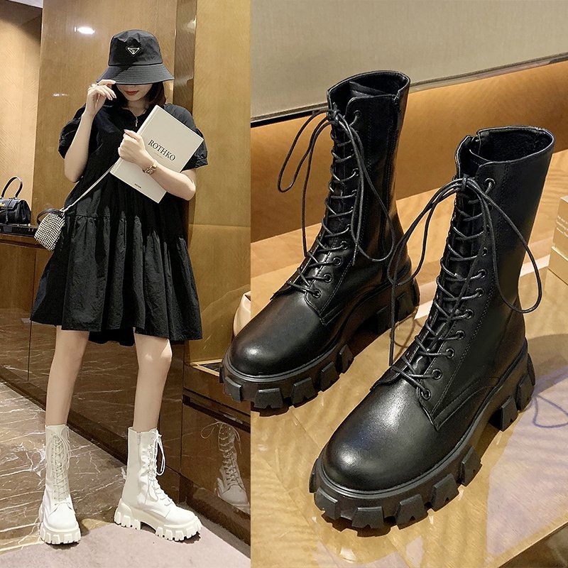 Women's Korean Martin Boots Fashion Vintage British Style Thick Soled ...