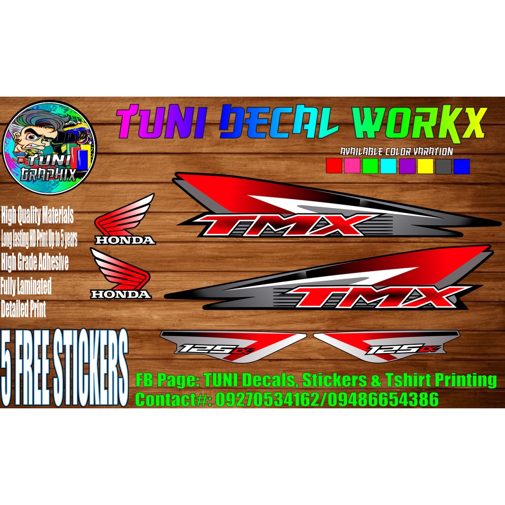 TMX Alpha 125 Stock Decals (more colors) w/ freebies | Shopee Philippines
