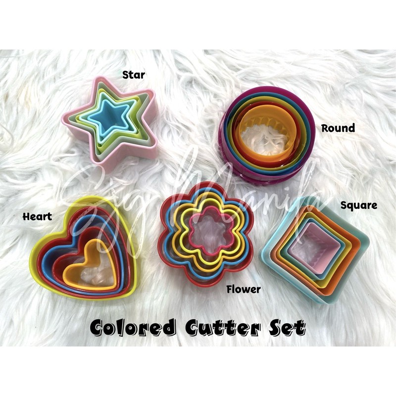 colored shaped cutter round cutter square cutter heart cutter star ...
