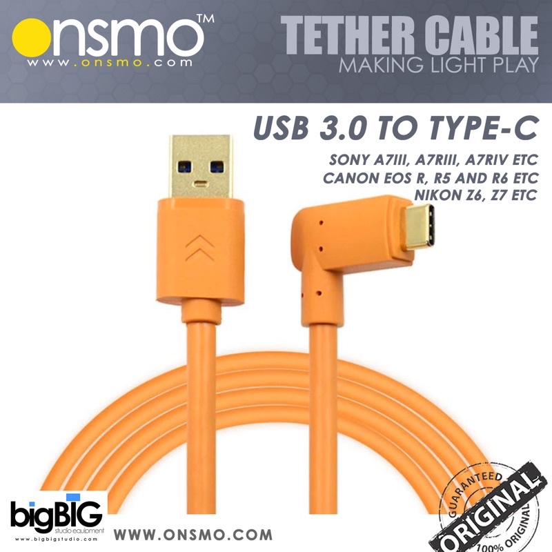 Onsmo USB Tether Cable TTC-USB for direct camera transfer data to ...