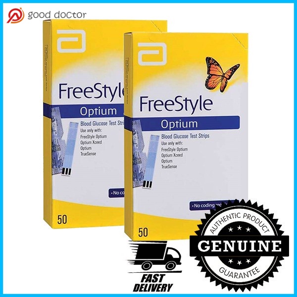 FreeStyle Optium 50s x 2 BOXES Blood Glucose Test Strips | Free Style ...