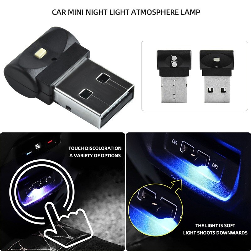 1pcs 7 Colors Mini USB Light LED Modeling Light Car Ambient Light Neon ...