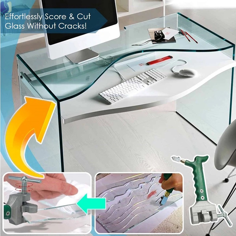 Yy 2-in-1 Glass Cutting Tool Score and Cut Glass Manual Multifunction ...