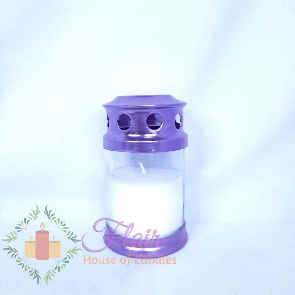 Flair GC35 Colored Glass Candle Windproof Candle with Cover Smokeless ...