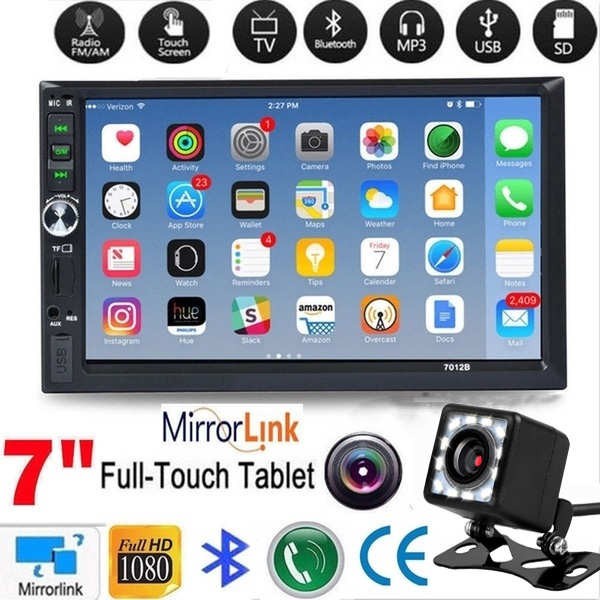 7012B 7 Inch HD 2 Din Touch Screen Car Radio Bluetooth Stereo Audio ...