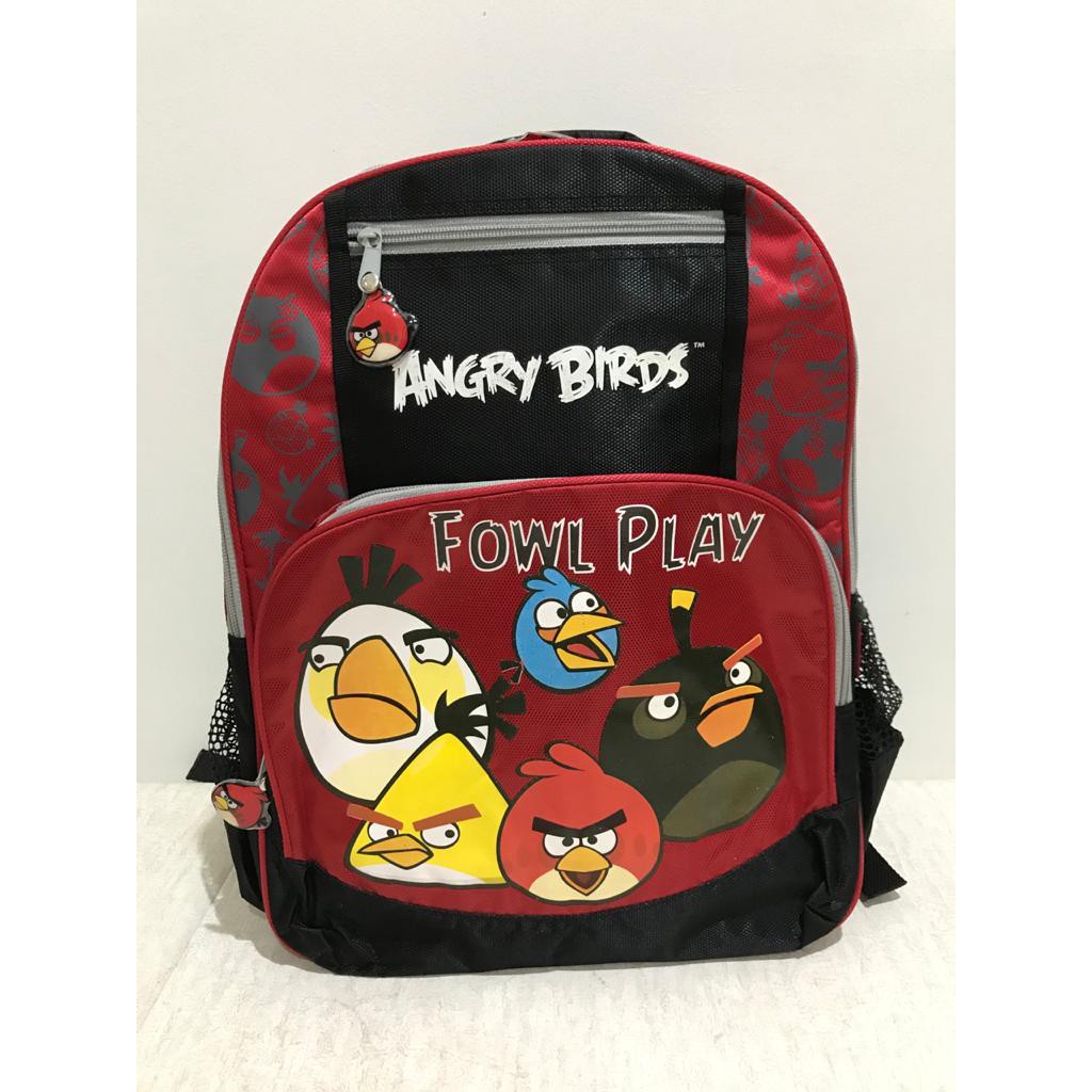 MERAH ORIGINAL ANGRY BIRD BACKPACK BAG RED/BLACK (30x13x40cm) (LxWxH ...