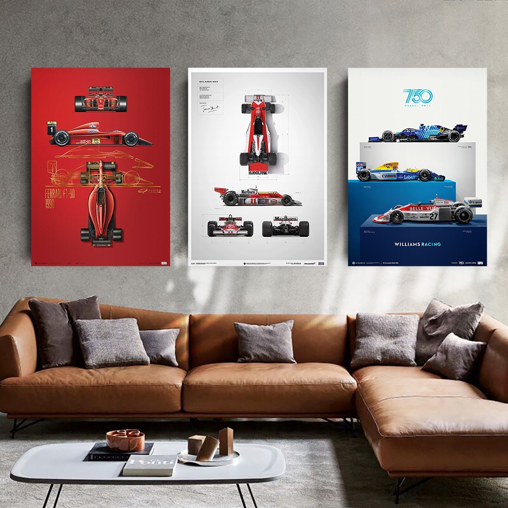 Wallpaper Wall Decor Poster Formula 1 Decades-1950-2000s Race Car Racer ...