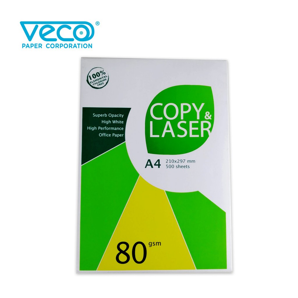 Veco Copy & Laser 80gsm A4 8.25x11.75in Copy Paper | Shopee Philippines