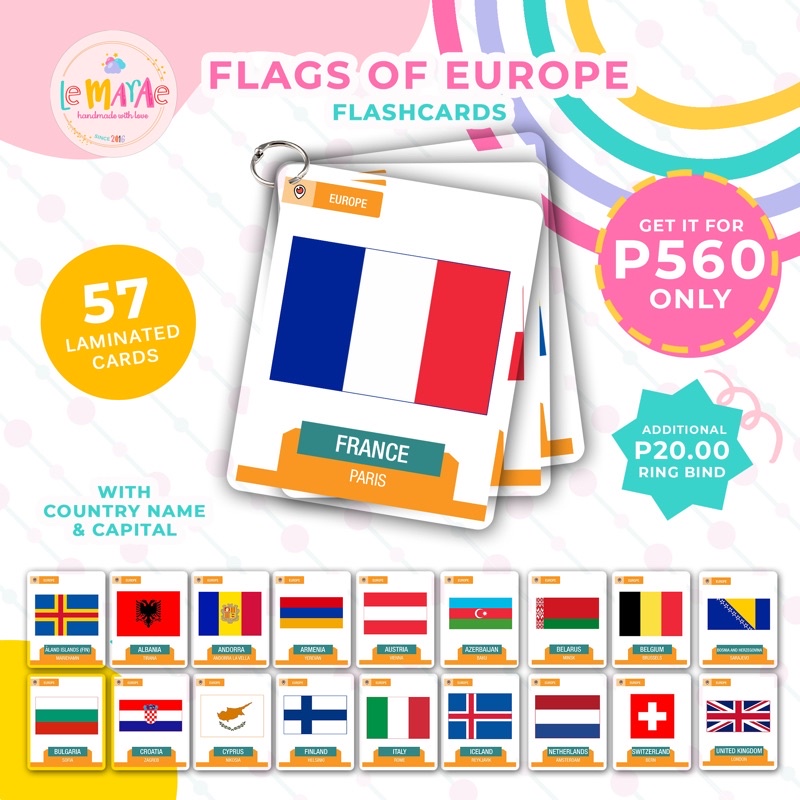 FLAGS OF EUROPE World Flags - Laminated Flashcards Interactive ...
