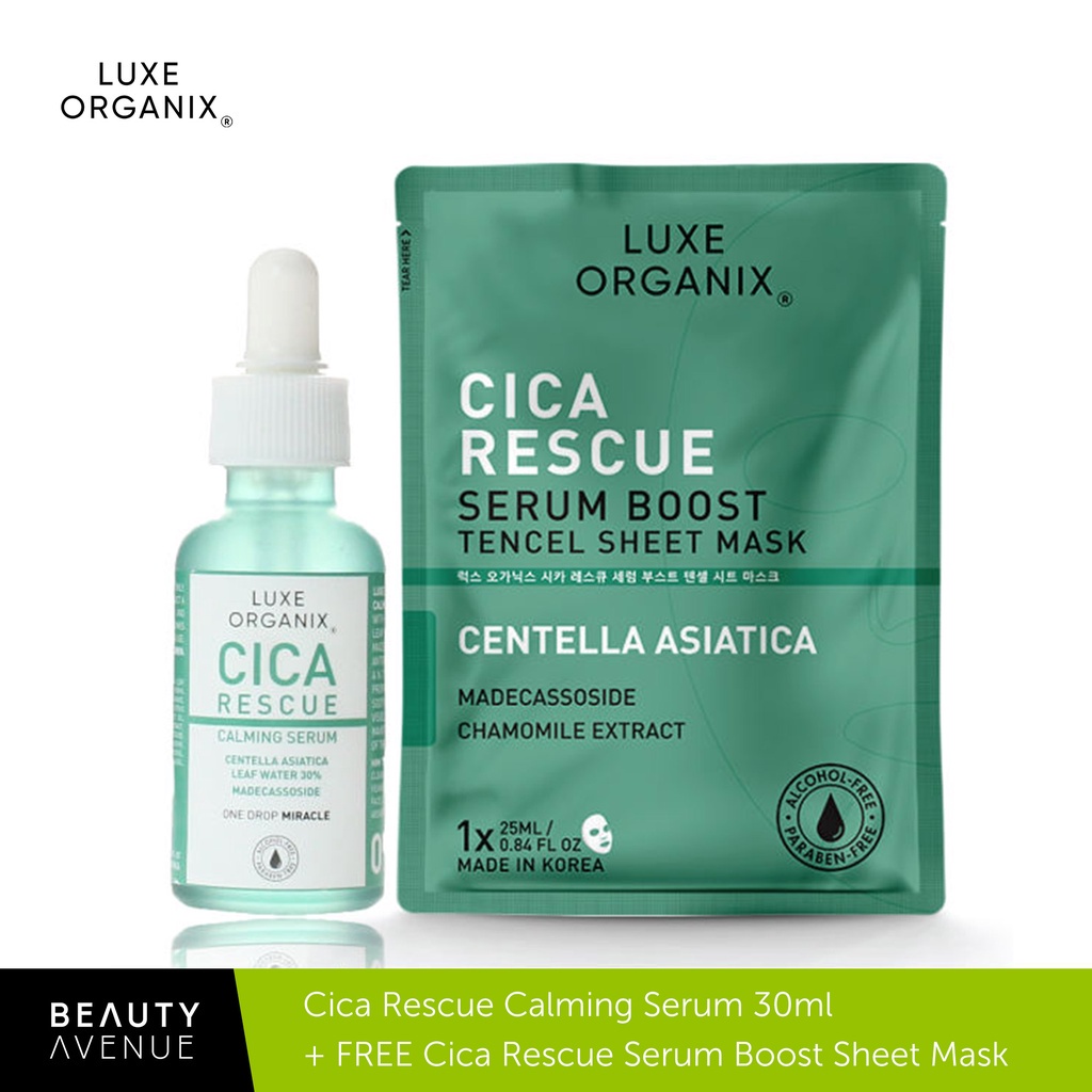 Luxe Organix Cica Rescue Calming Serum 30ml + FREE Cica Rescue Serum ...