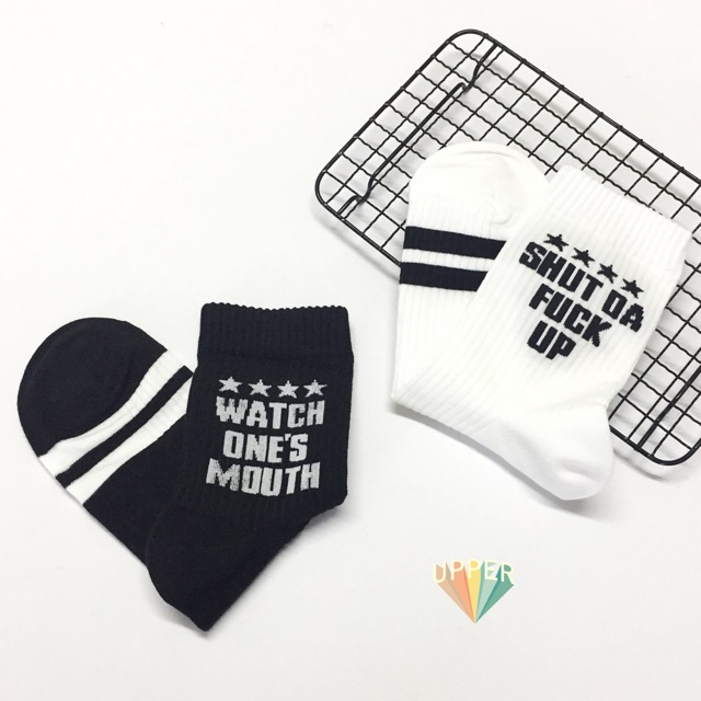 KOREAN ICONIC SOCKS - Basic Statement Streetwear Icons Cool Hip STFU ...