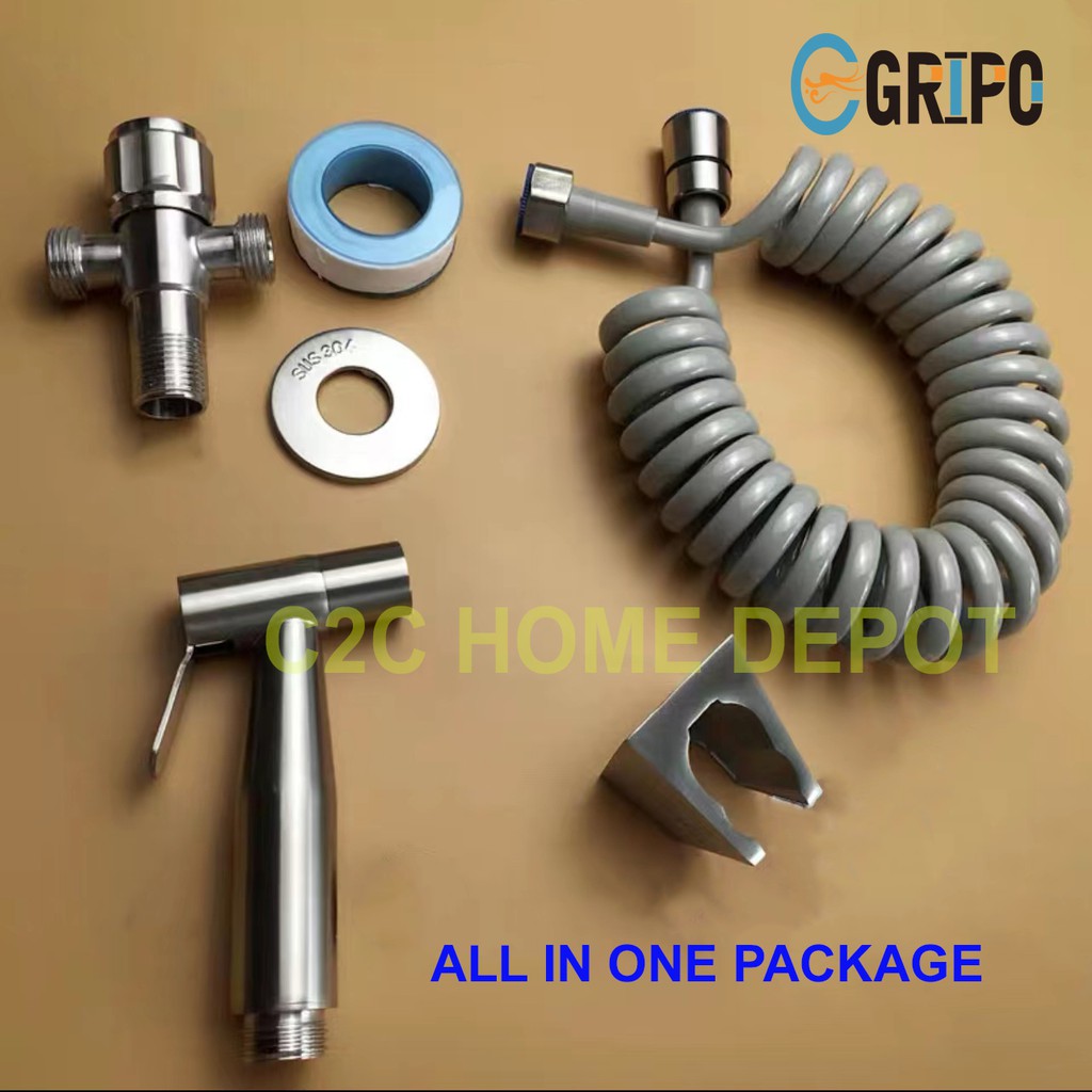 GRIPO 304 stainless 2 way angle valve 4 in 1 set bidet set bidet spray ...