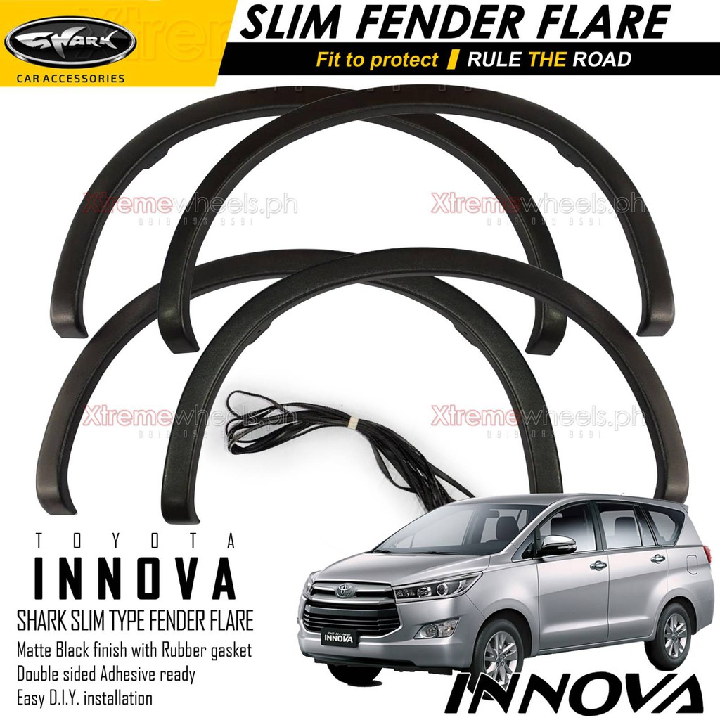 Toyota Innova 2016-2025 Shark Slim Fender Flare Matte Black 1 set ...