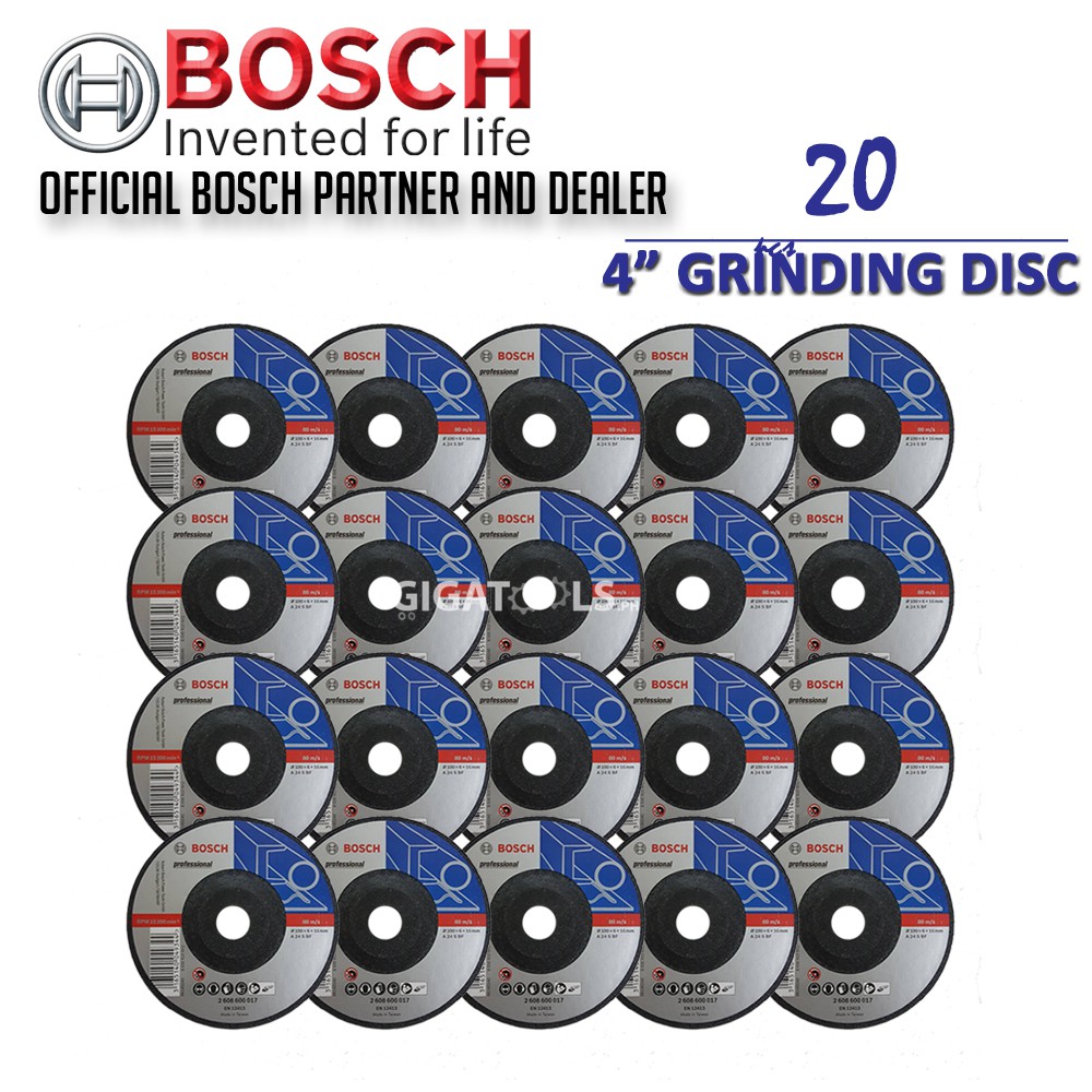Bosch Grinding Disc 4" for Metal 20pcs ( 2608600017 ) | Shopee Philippines