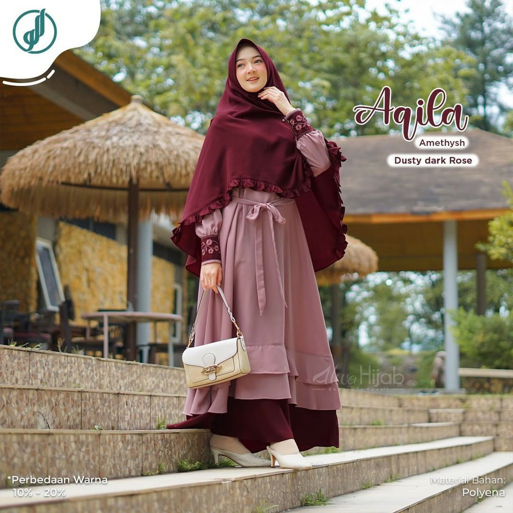 Aqila Syarii Gamism Muslim Women Gamis Syarii 1 Set Instant Veil ...