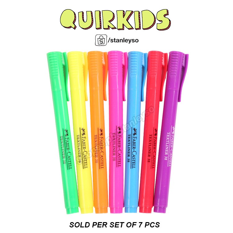 [SET] Faber Castell Fluorescent Set Textliner 38 Highlighter Pen ...