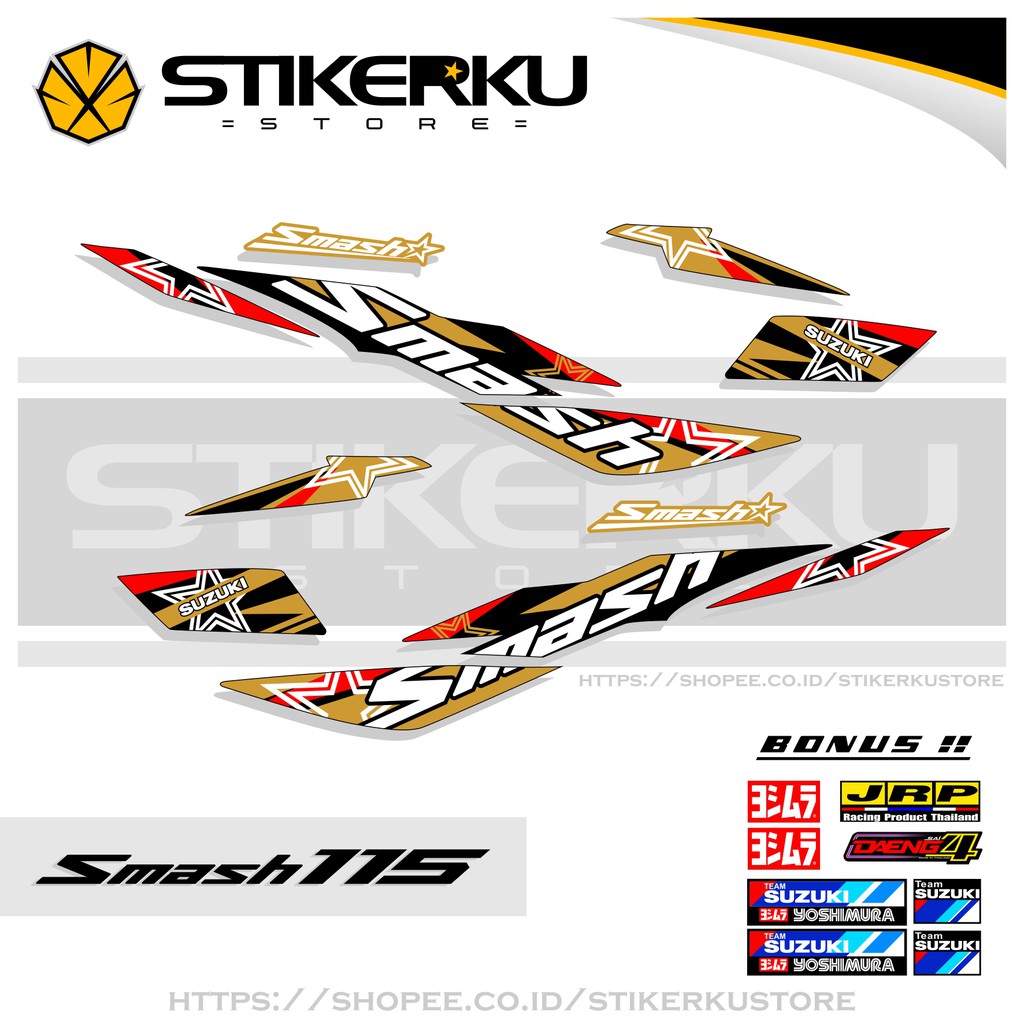 Stock decals smash 115 / sticker / striping / 2019 / simple | Shopee ...