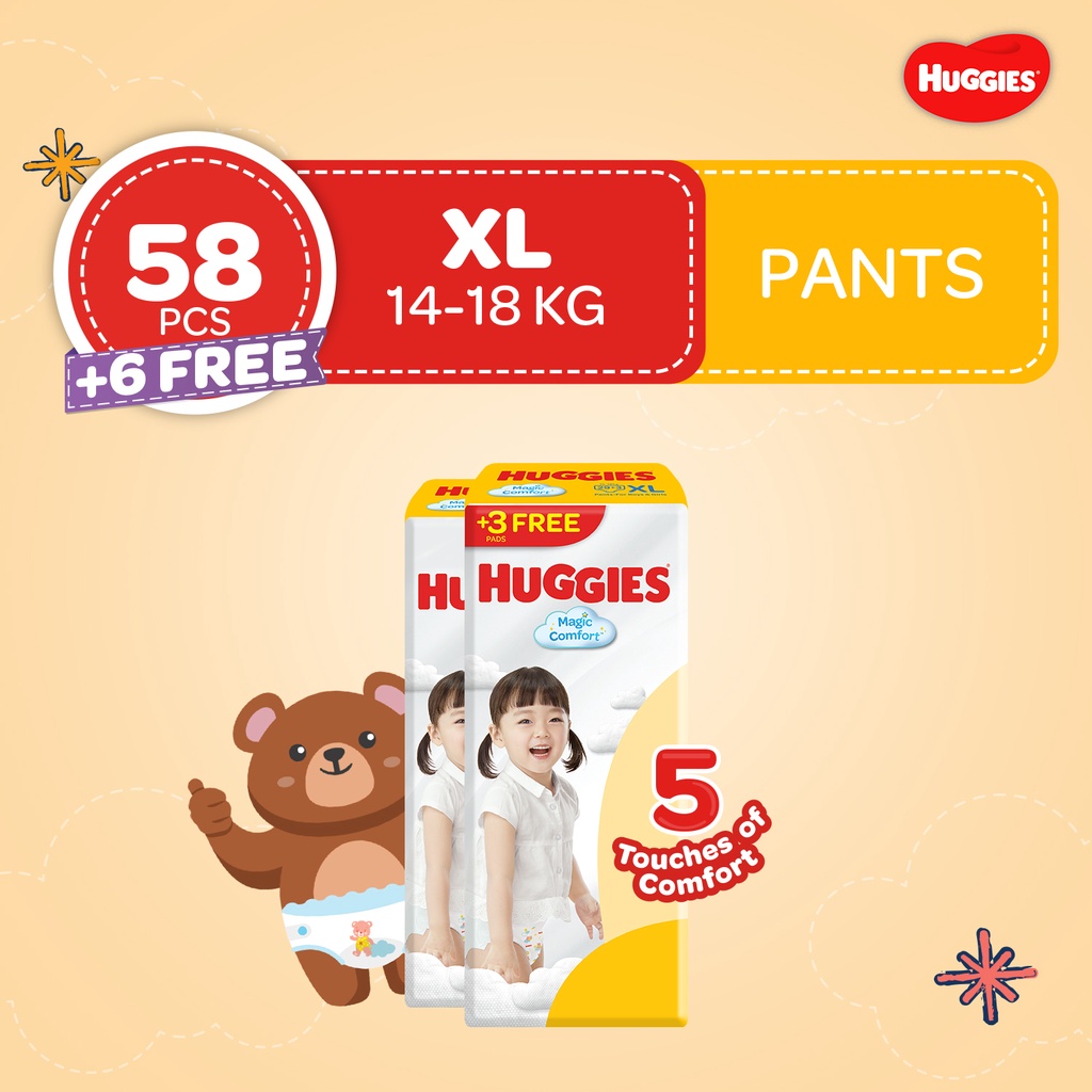Huggies Magic Comfort Jumbo XL - 32pcs x 2 Packs (64pcs) | Shopee ...