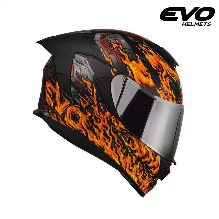 EVO GT-PRO Reaper Full Face Dual Visor Helmet With Smoke/Iridium and ...