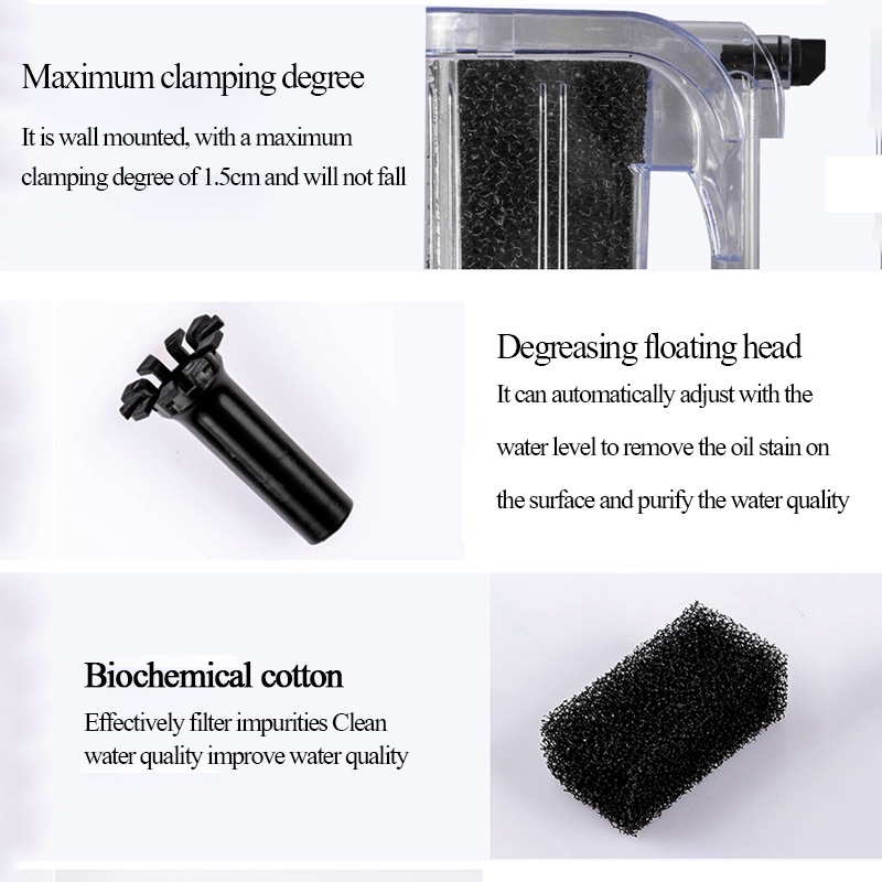 Aquarium Hanging Filter – External Waterfall Oxygen Pump for Fish Tank ...