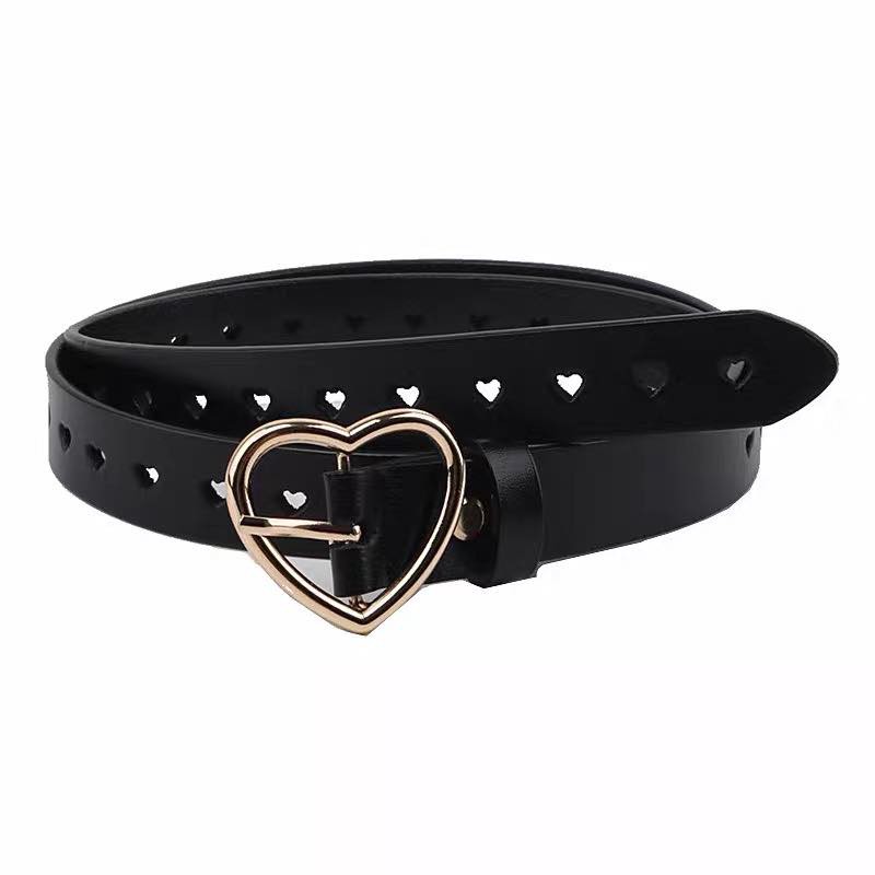 EMS fashion Korean Fashion Heart Women belts Leather Metal Buckle Waist ...