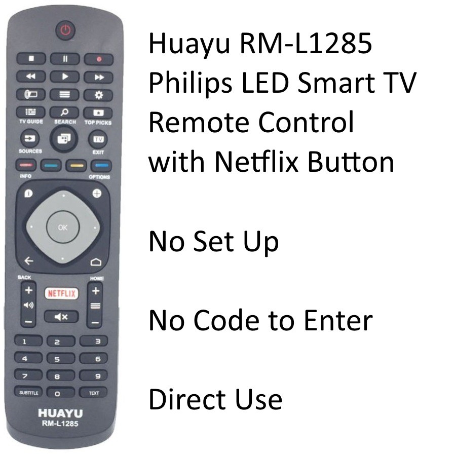 Huayu RM-L1285 Philips LED TV Remote With Netflix Button | Shopee Philippines