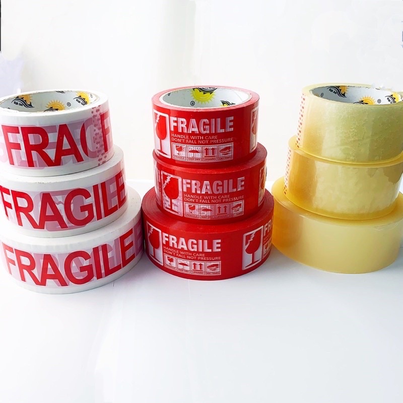 (COD) Fragile Stickers Tapes Warning Packing Label Packaging Tape Clear ...