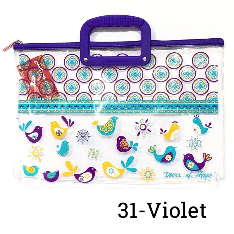 Adventurer Expanding plastic envelope with handle Zipper with design ...