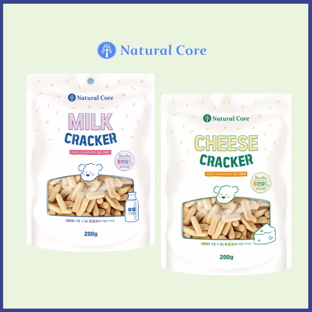 Natural Core Korean Dog Snack Milk Cracker(50g) Cheese Crackers(50g ...
