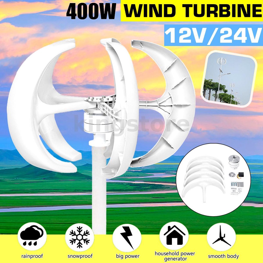 650W AC 12V/24V Wind Turbine Generator 5 Blade Windmill Power Charge ...