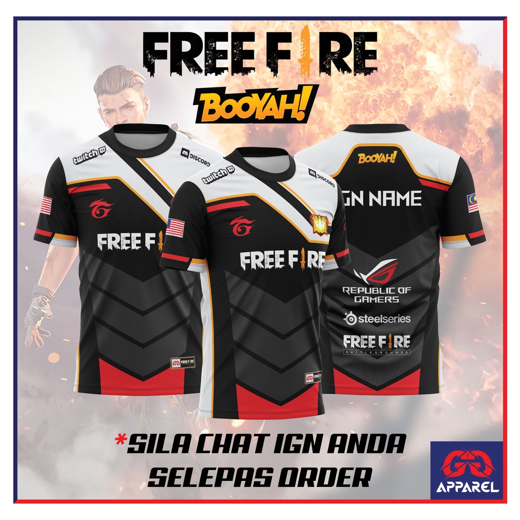 fashion GARENA FREE FIRE SHIRT JERSEY UNISEX FULL SUBLIMATION | Shopee ...