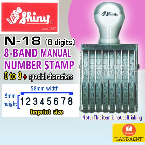 SHINY 8-Band Number Rubber Stamp (N-18) | Shopee Philippines