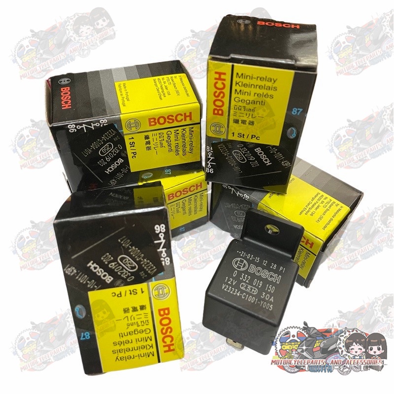 LJ Motorcycle Bosch Relay Universal 12V 30A 5pin Heavy Duty Horn Mini ...