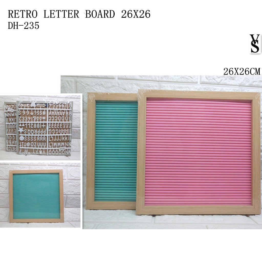 [VS] RETRO LETTER BOARD COLOR 26X26CM 20X28CM (DH-235) FREE LETTERS ...