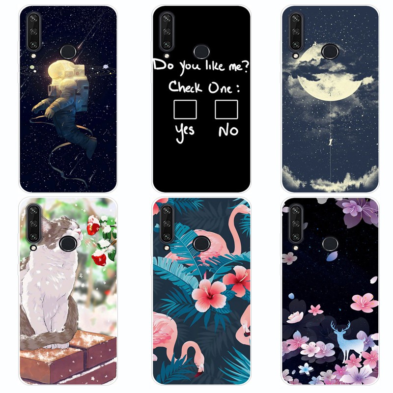 Huawei Y6p Case Clear Cartoon Printed Silicone TPU Soft Mobile Phone ...