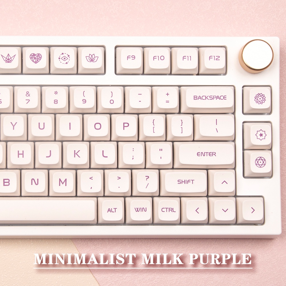 Minimalist Milk Purple PBT Keycaps XDA Outline 131 Key Is Suitable for ...