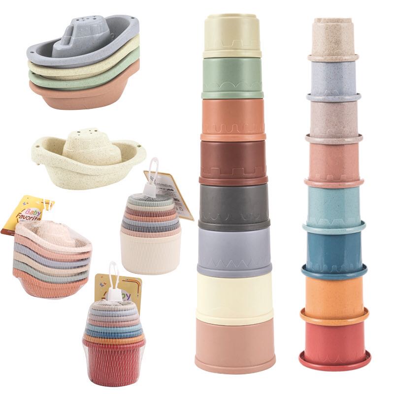 BPA Free Baby Stacking Cups Montessori Stackable Nesting Cups Bath Toys ...