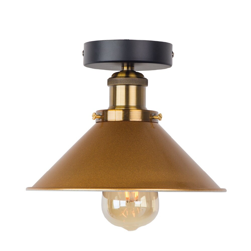 E27 Vintage Iron Ceiling Light LED Shade Industrial Modern Ceiling Lamp ...