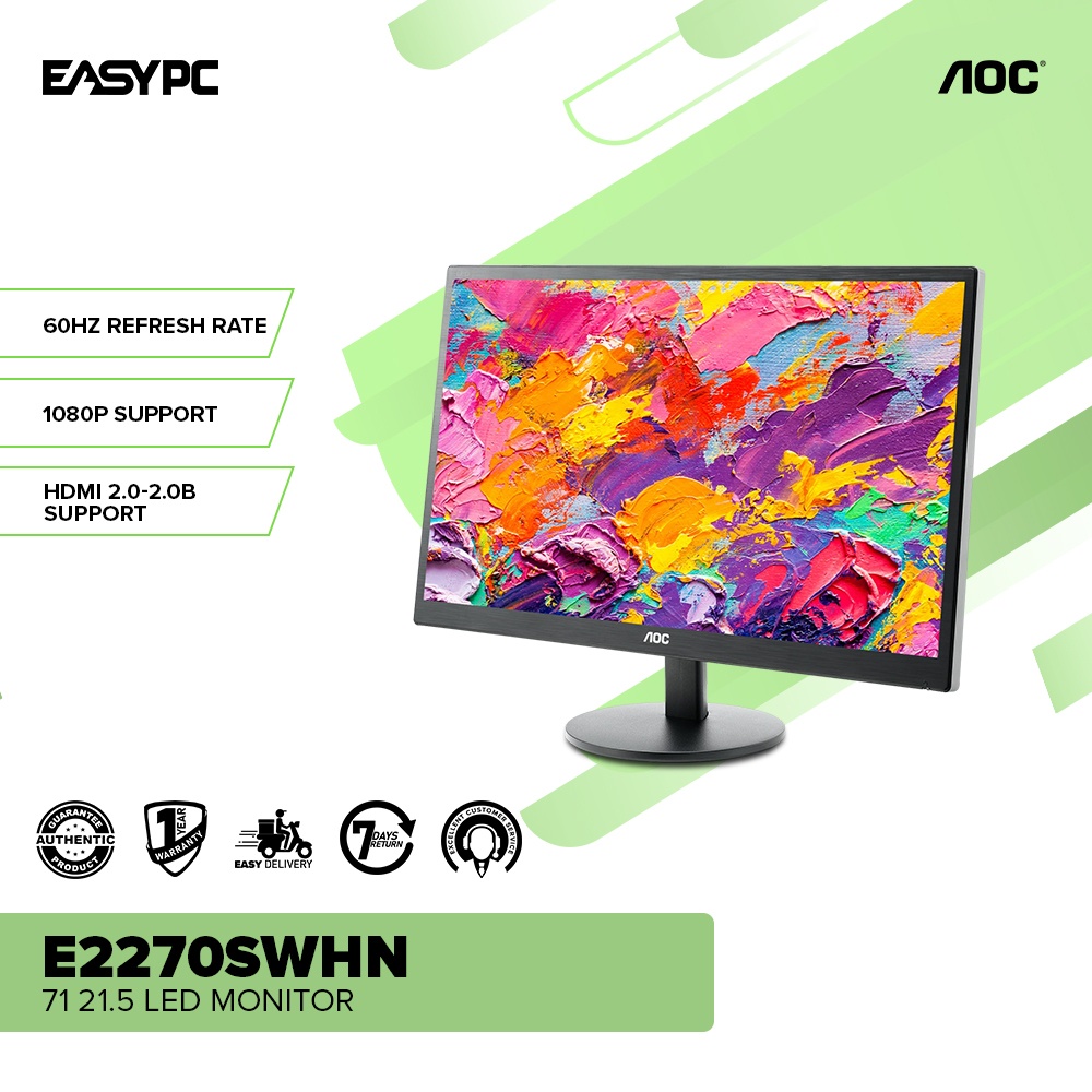 EasyPC | Aoc E2270SWHN/71 21.5" Support 1080p Led Monitor | Shopee ...