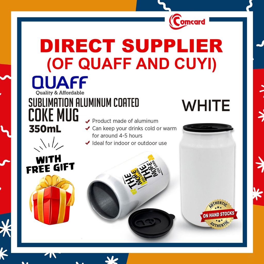 QUAFF SUBLIMATION COATED ALUMINUM COKE MUG 350ML WHITE | CPM | Shopee ...