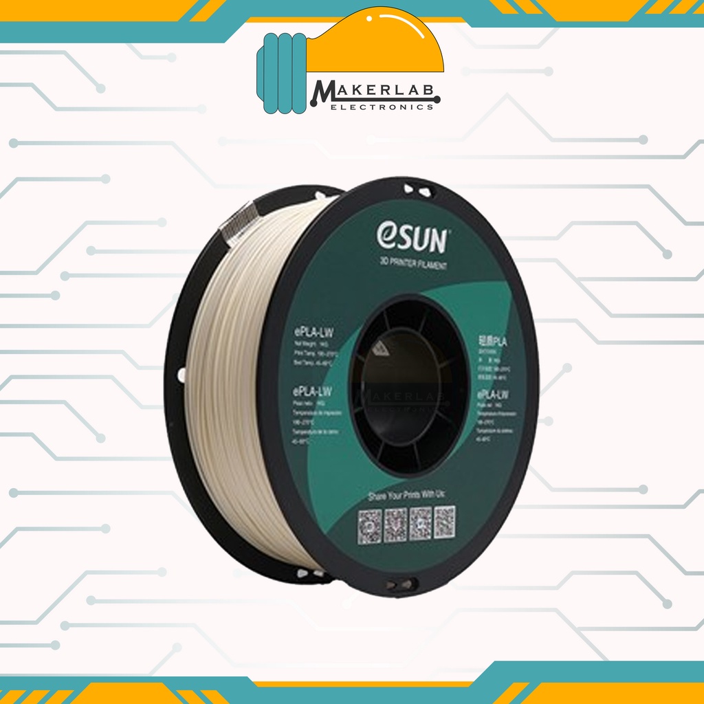 eSUN PLA LW Lightweight Natural / White 3D Printer Filament 1.75mm 1KG ...