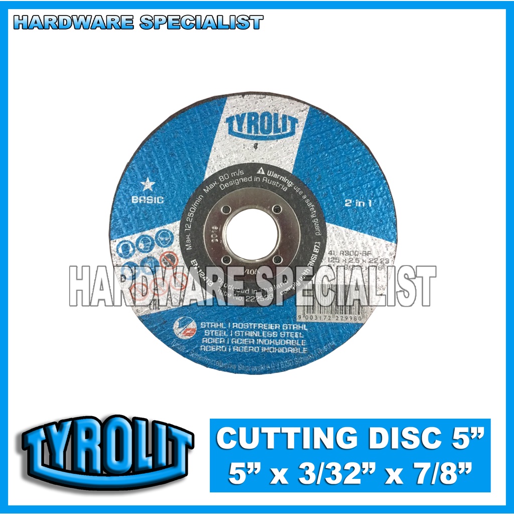 Tyrolit Basic Cutting Disc 5" X 3/32" X 7/8" Original | Shopee Philippines