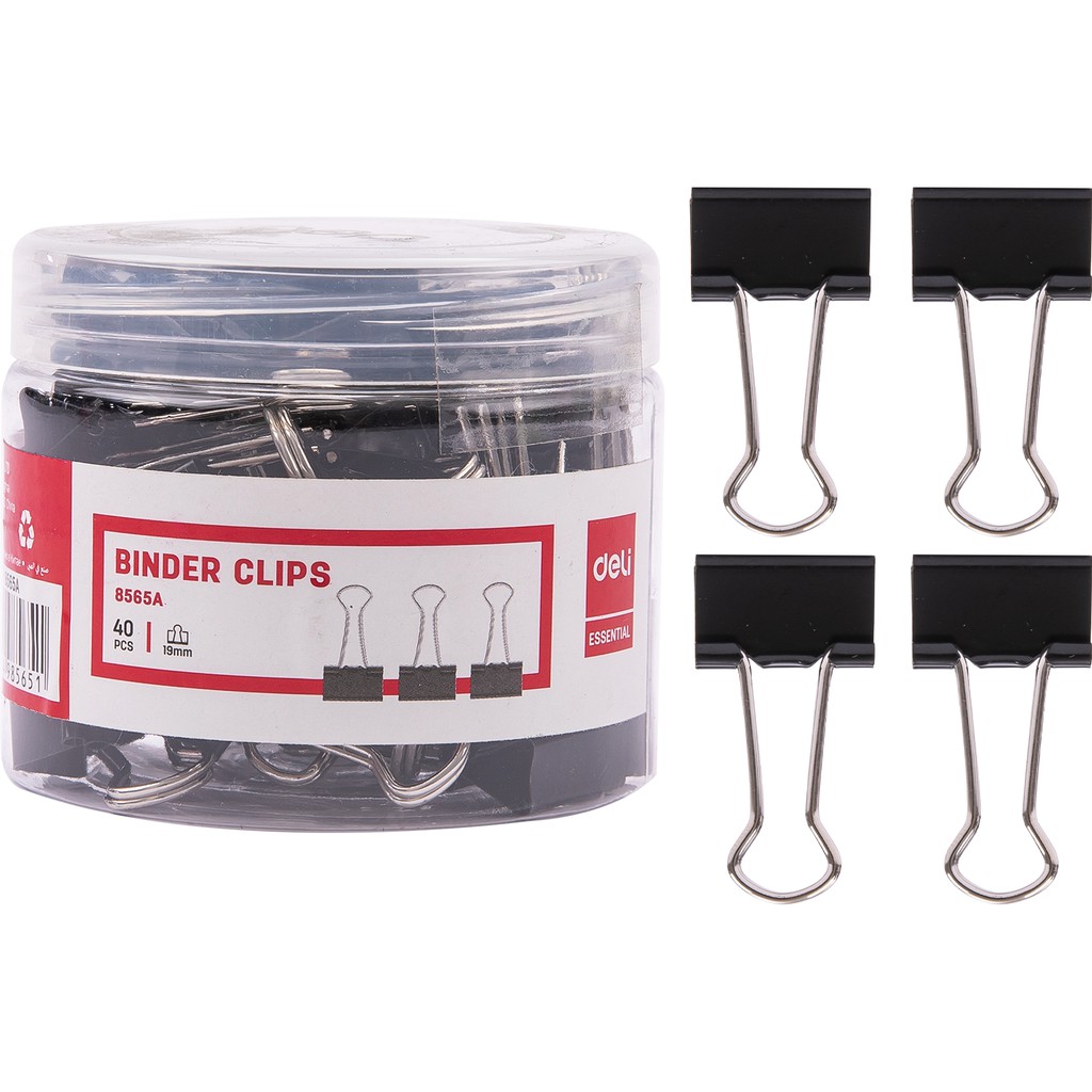 Deli E8565A/E8564A Binder Clips Black (19mm/40pcs)(25mm/48pcs) | Shopee ...