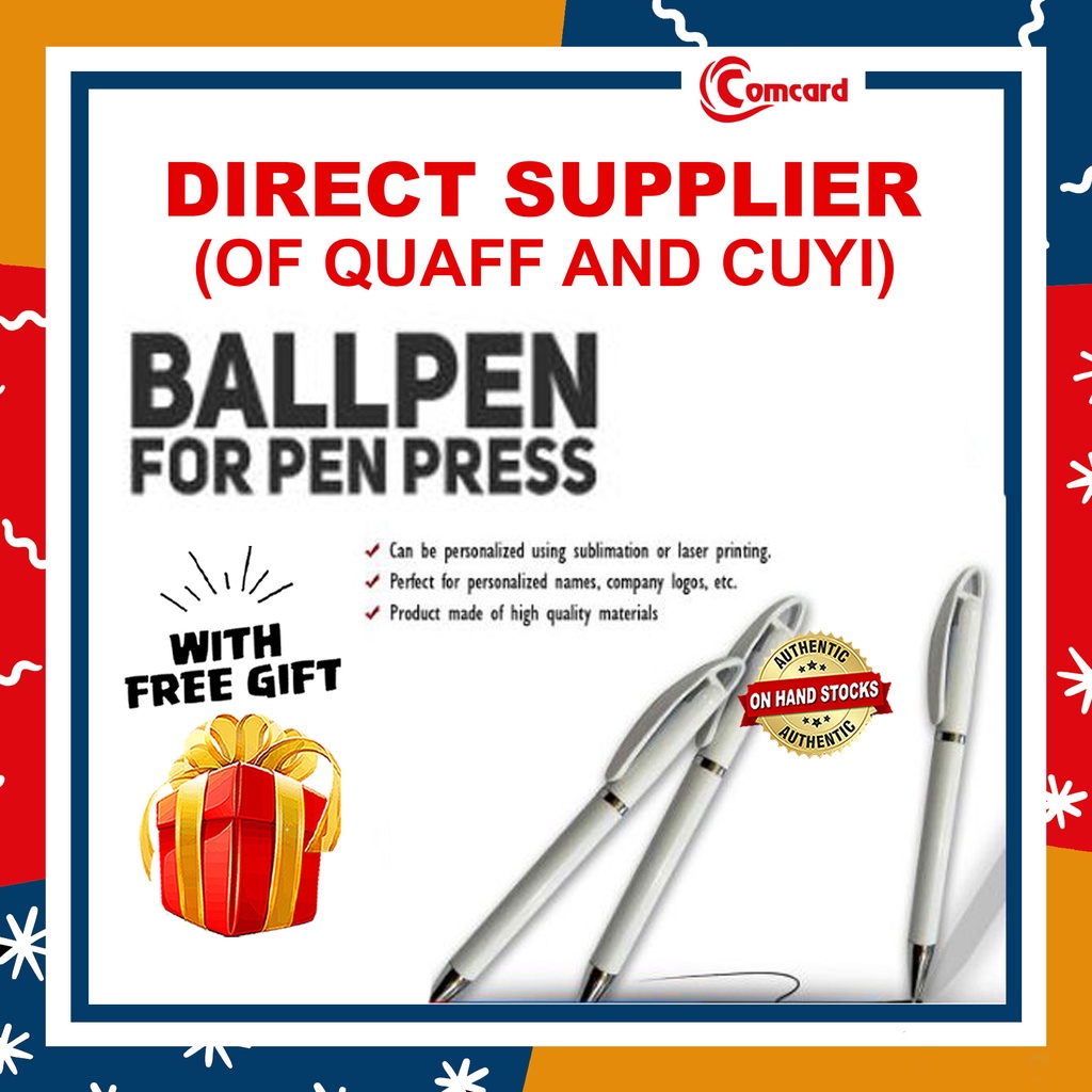 (5 pcs) White Printable Ballpen using Laser / Decal / UV / Stickers (LD ...