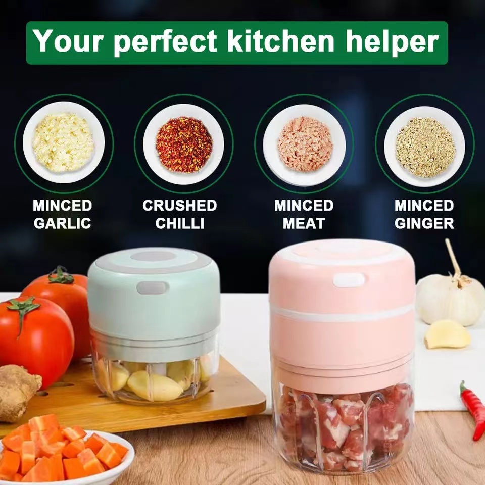 Electric Mini Garlic Masher Portable Meat Cutter Food Meat Grinder For ...