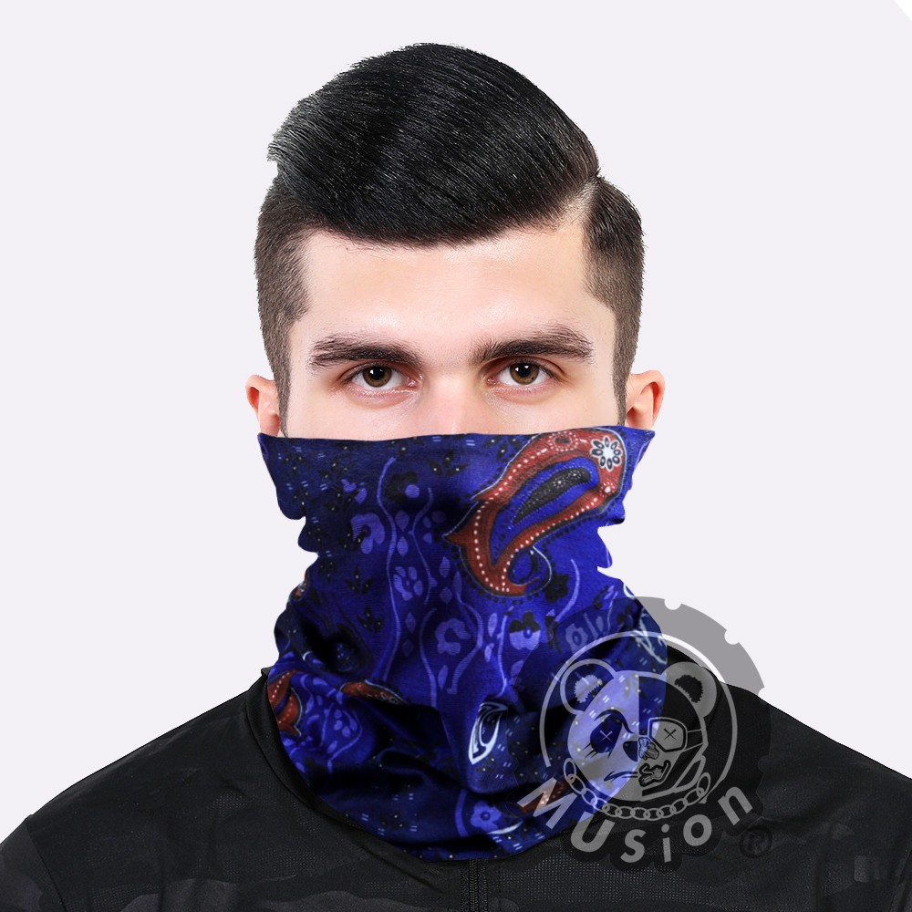 Musion Blue Paisley Anti Dust UV Bandana Head Scarf Face Mask ...