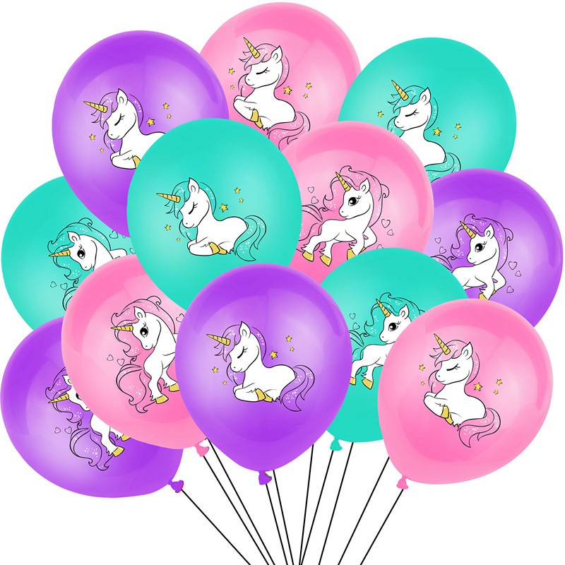 10pcs Cartoon Unicorn Latex Balloons My Little Pony Helium Balloon ...