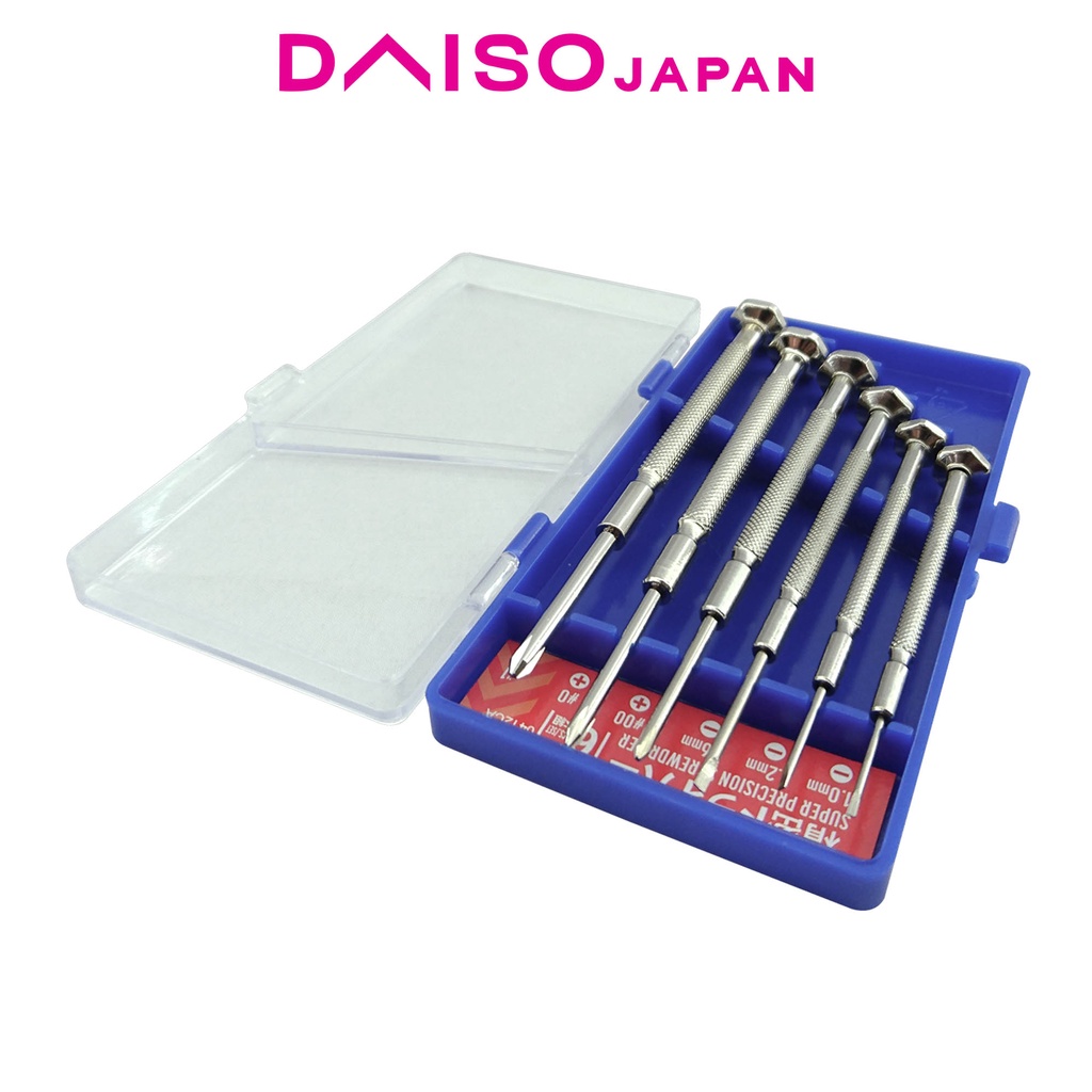 Daiso Blue Super Precision Screwdriver 6 pcs with Case | Shopee Philippines