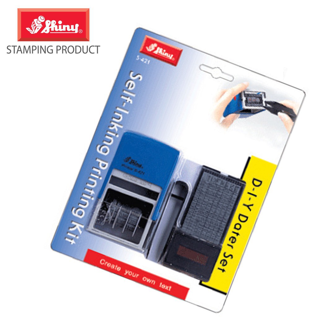 Shiny S-421 Self Inking D.I.Y Dater Stamp Printing Kit Stamp Maker and Replacement Ink Pad S-400 ...